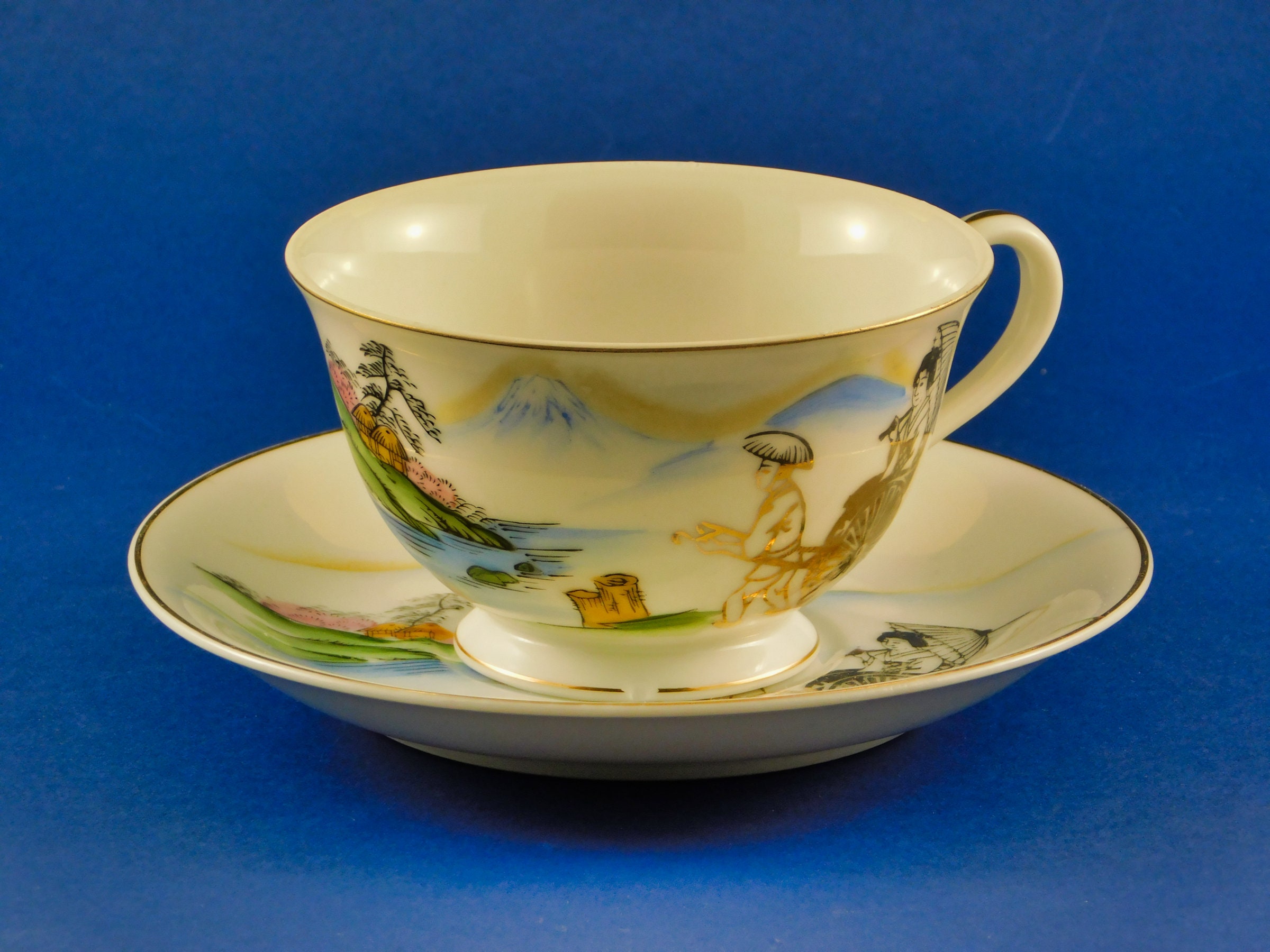 Hand Painted Japanese Kutani Tea Set - Etsy