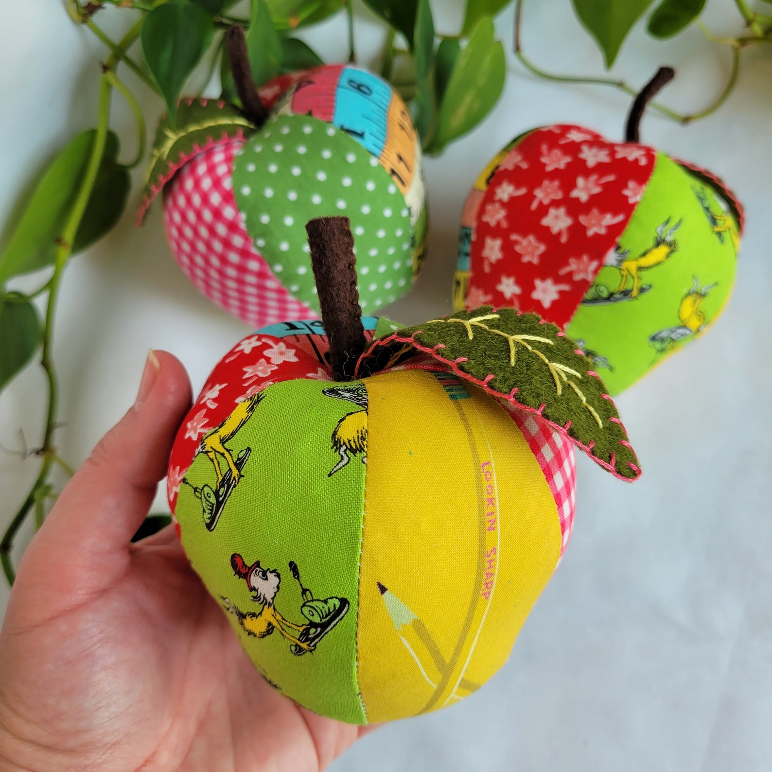 Fabric Apple Teacher Gift Plush Apple Classroom Gift Thank You Teacher ...