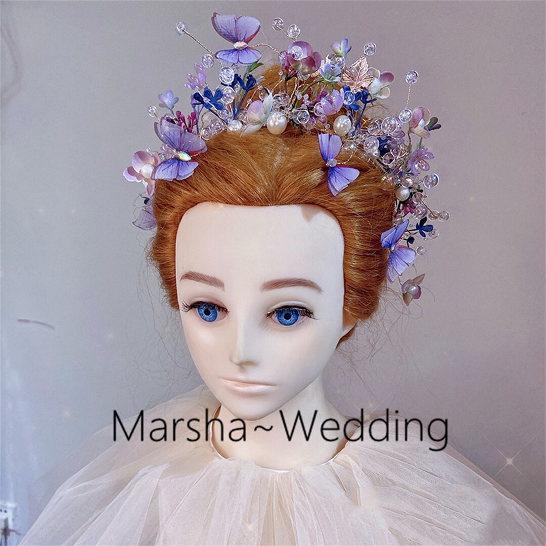 Purple Butterfly Crown for Girls, Crystal/beaded Crown, Gorgeous Tiaras ...