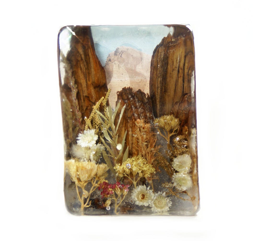 Desert Sculpture- Resin Art- Resin Sculpture- Unique Gift- Diorama Art ...