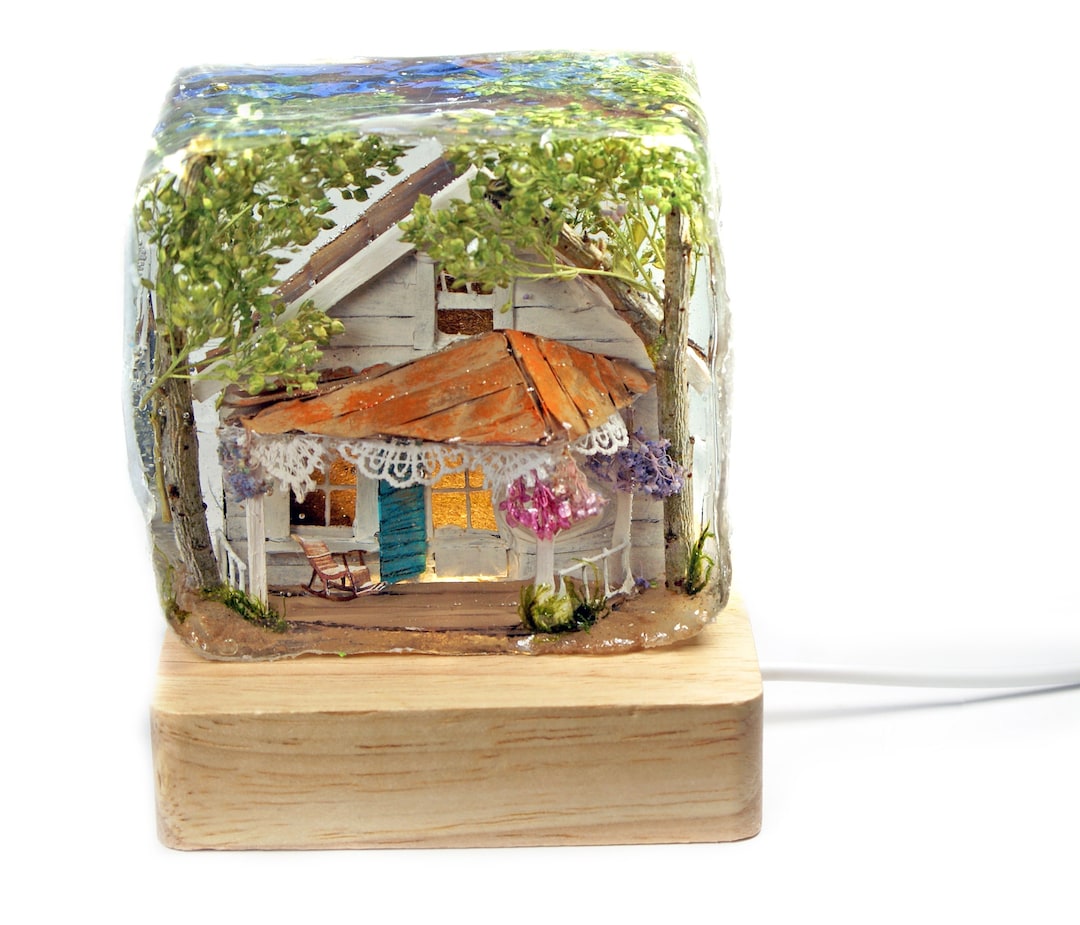 Farm House Sculpture Resin Art Resin Sculpture Unique Gift - Etsy