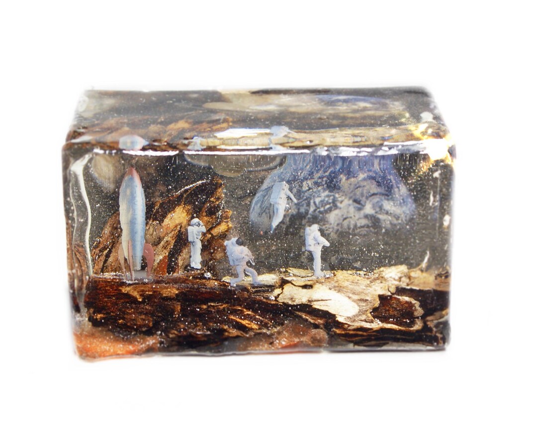 Outer Space Sculpture- Resin Art- Resin Sculpture- Unique Gift- Diorama ...