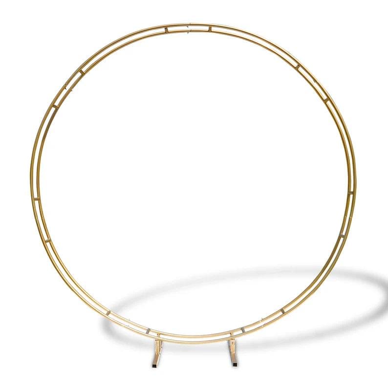 Gold Circle Wedding Arch, Double Ring, Metal Arch, Floral Hoop, 7.8 ...