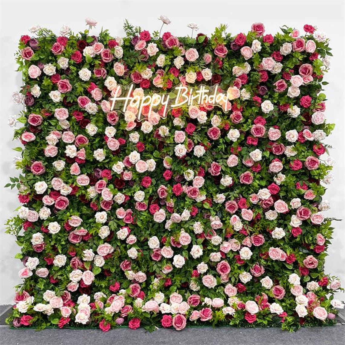 Pink Rose Flower Wall - Wedding Backdrop, Proposal Decor, Event Photo ...