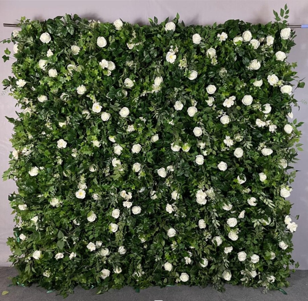 Greenery & White Rose Flower Wall Backdrop: 8x8 Wedding Event Decor - Etsy