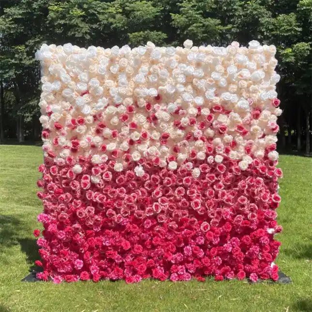 Pink Rose Flower Wall - Wedding Backdrop, Proposal Decor, Event Photo ...