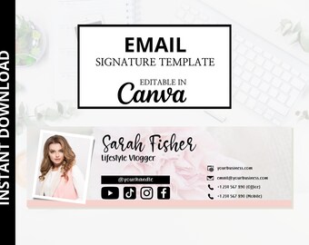 Pink Email Signature | Etsy
