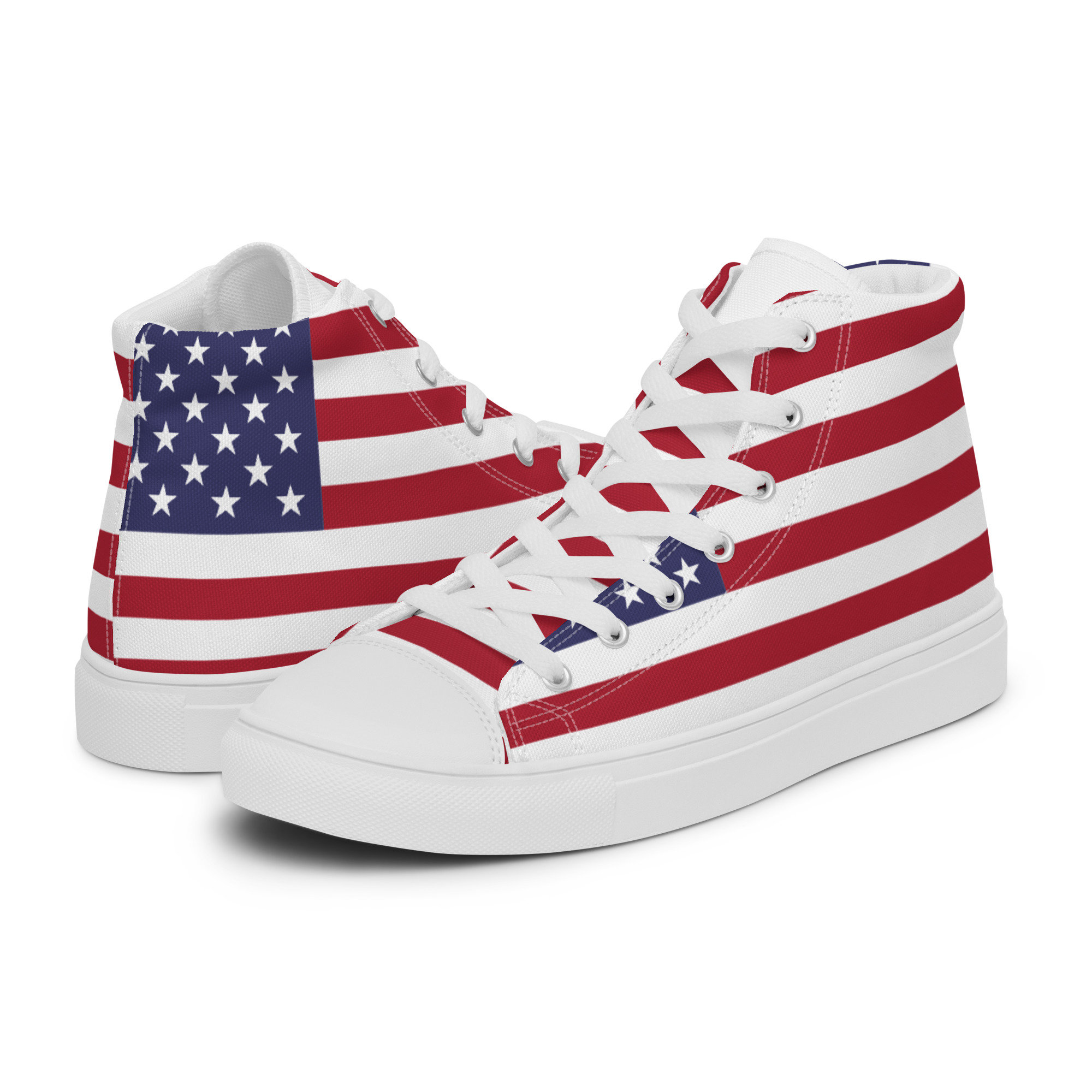 US Flag High Top Canvas Shoes, Patriotic Sneakers - Etsy
