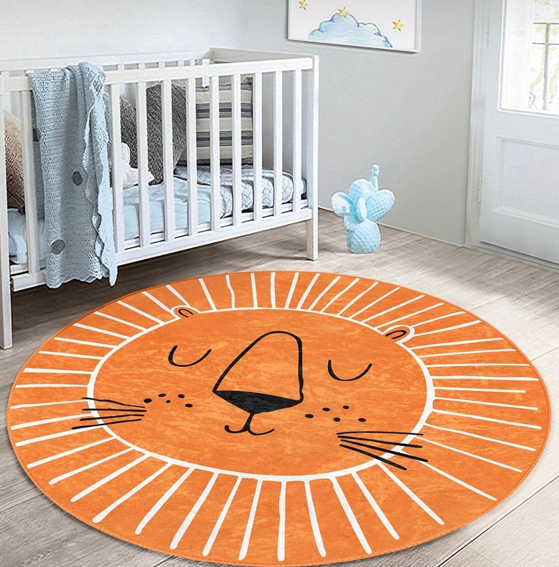Patterned Orange Rug