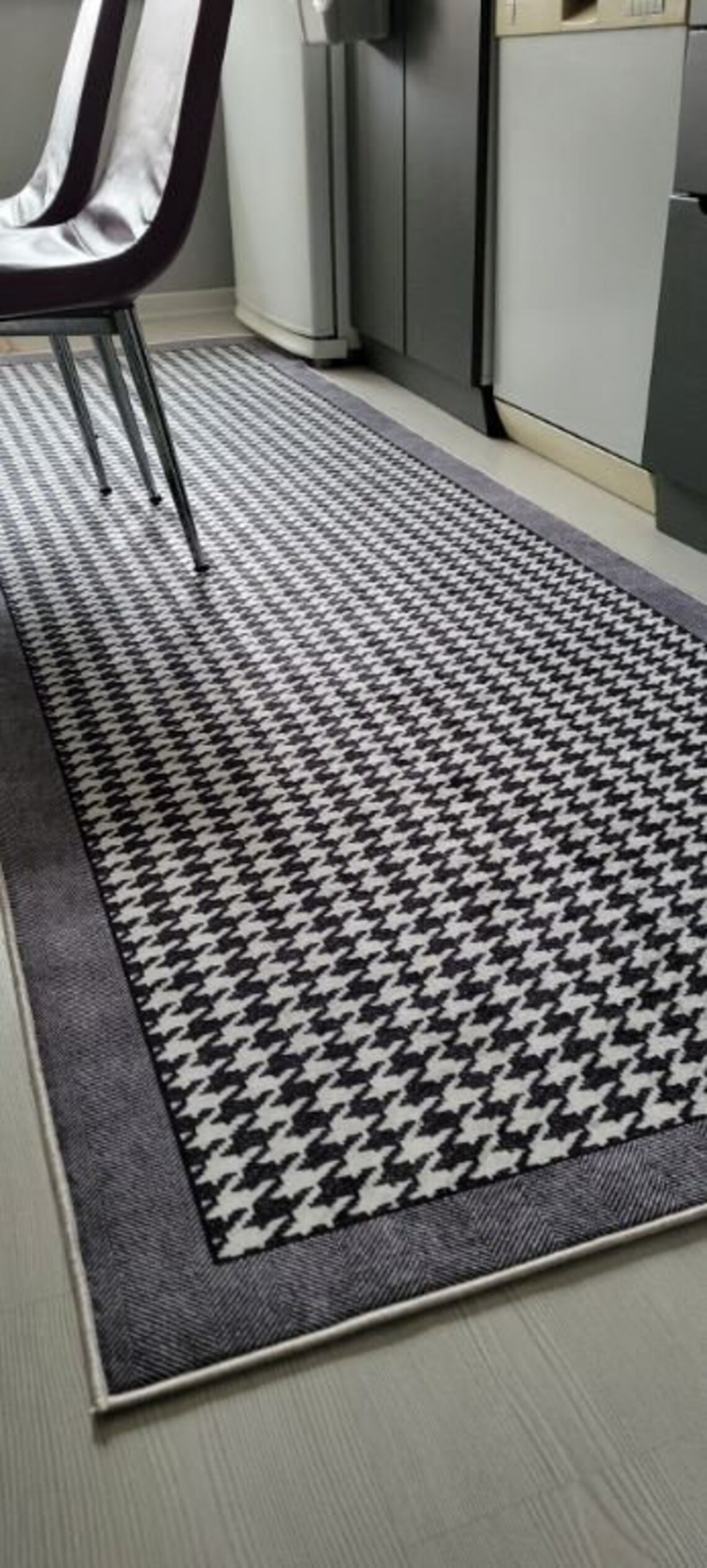 Black and White Kitchen Mat / Decorative Saloon Runner / Non | Etsy