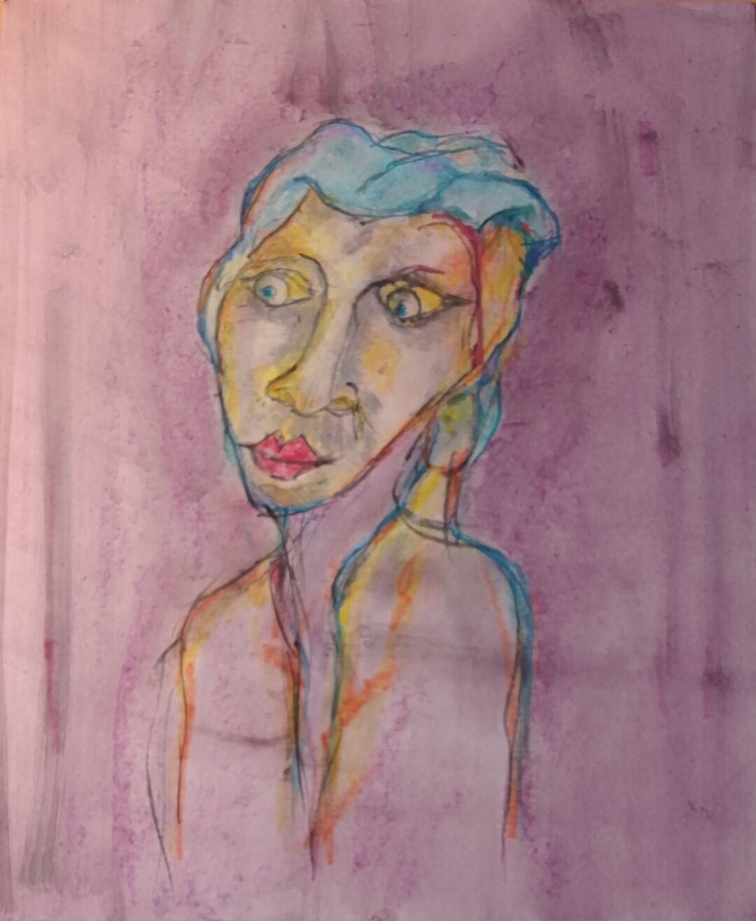 Individual Portrait, Original Mixed Media, Impressionist Painting ...