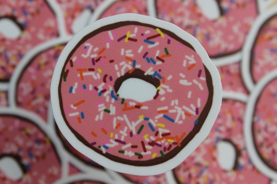 Pink Donut Sticker Donut Decal Cute Donut Vinyl Sticker - Etsy