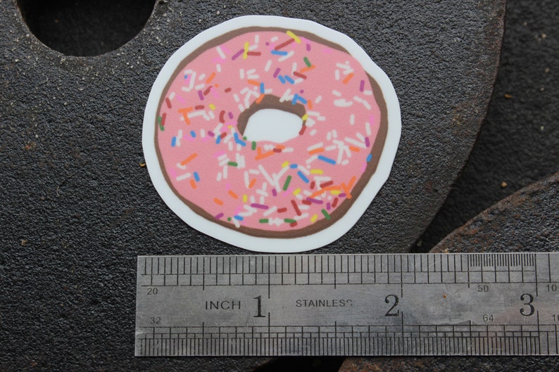 Pink Donut Sticker, Donut Decal, Cute Donut Vinyl Sticker - Etsy