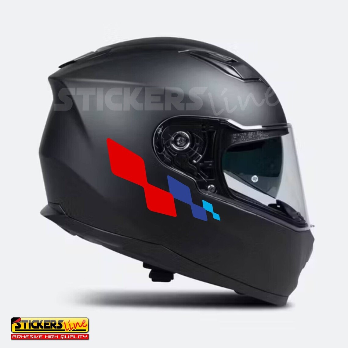 Kit of 2 Stickers for Motorbike Scooter Helmet Tricolour Bmw Style ...