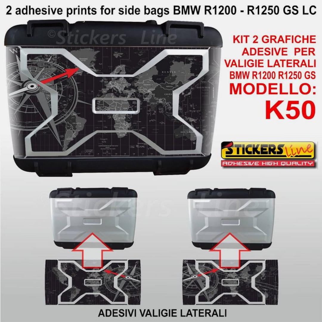2 X BMW R1200-R1250GS Vario Case Stickers Planisphere Compass K50 From ...