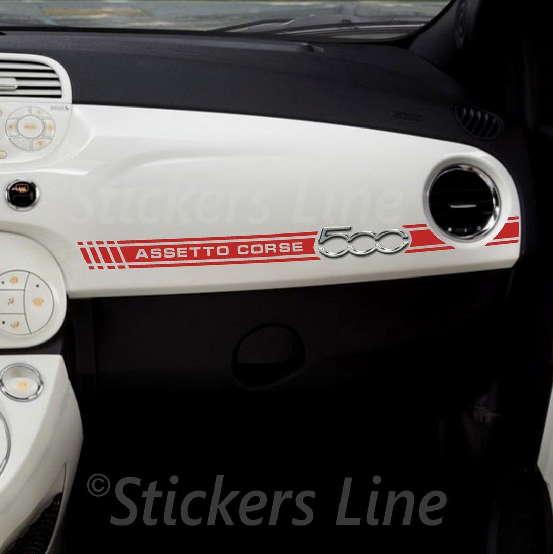 Sticker FIAT 500 Abarth ASSETTO CORSE Dashboard Dashboard Stickers Fiat ...