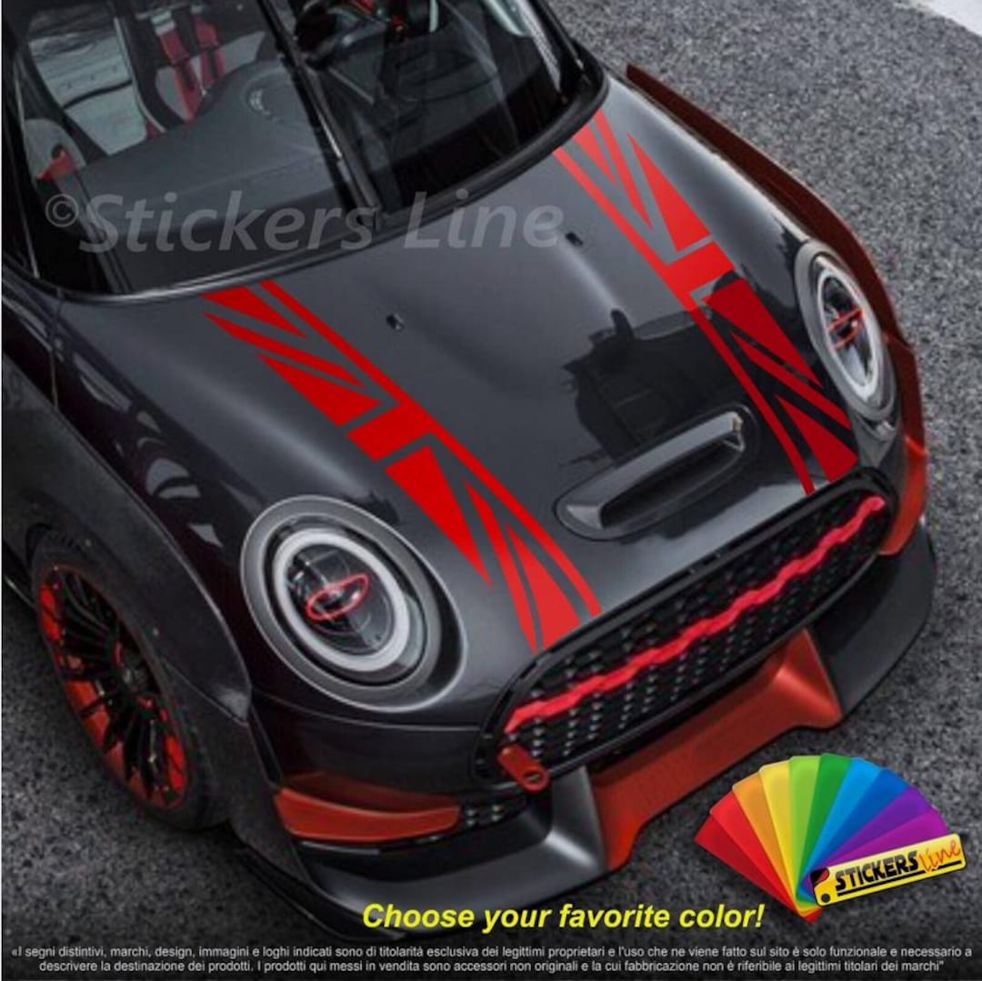 Mini Cooper Hood Decal Stripes Union Jack Flag - Etsy
