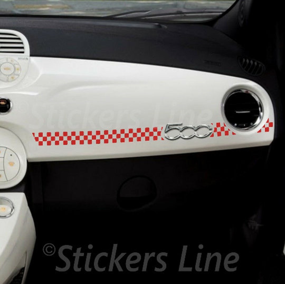 Sticker FIAT 500 CHESSBOARD Dashboard Sticker Dashboard Chess Stickers ...