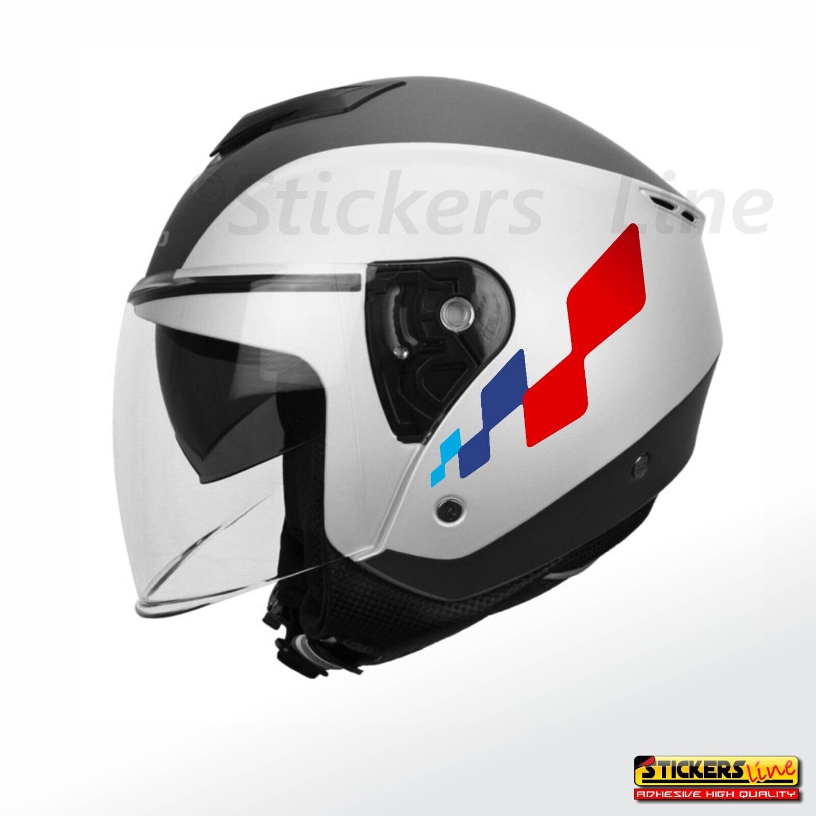 Kit of 2 Stickers for Motorbike Scooter Helmet Tricolour Bmw Style ...