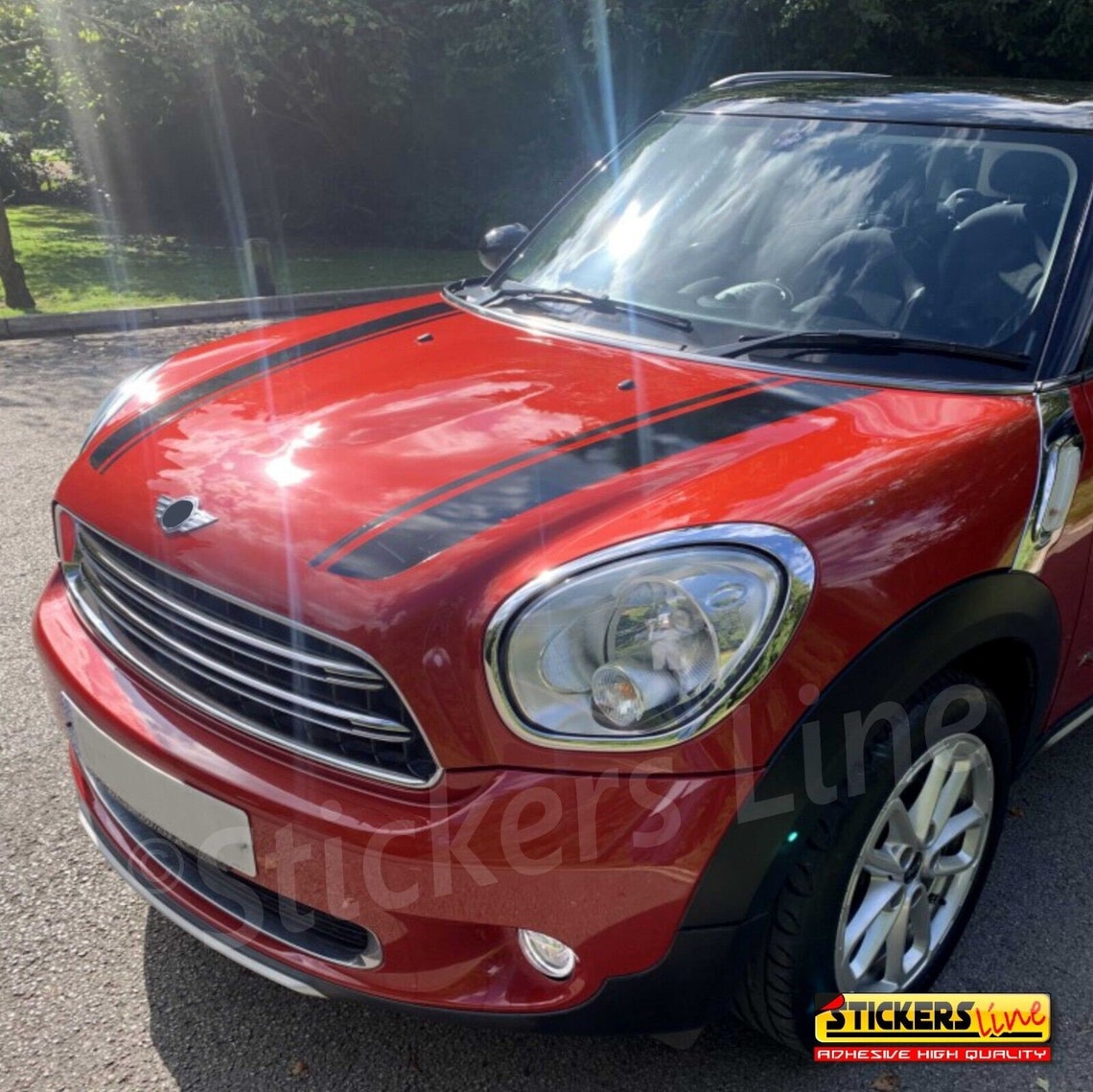 Front Hood Stickers Mini Cooper COUNTRYMAN S D ONE Stripes M1 Adhesive ...