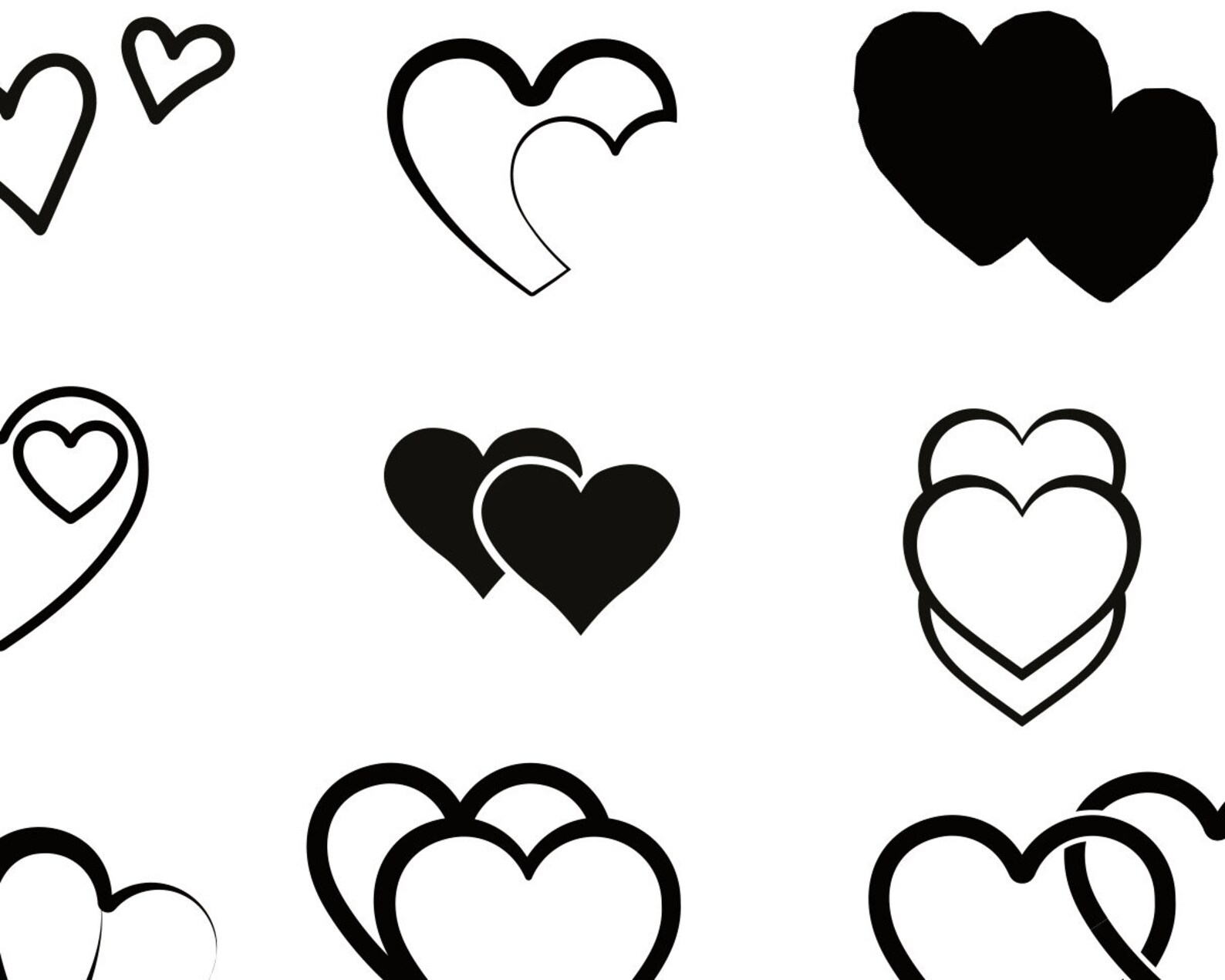 SVG Heart Bundle - 20 Double-hearts for Valentine's Day. the Symbol of ...