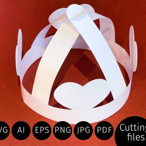 SVG Datei für 3D Krone mit Herz – zum Cutten auf Cricut - Etsy.de