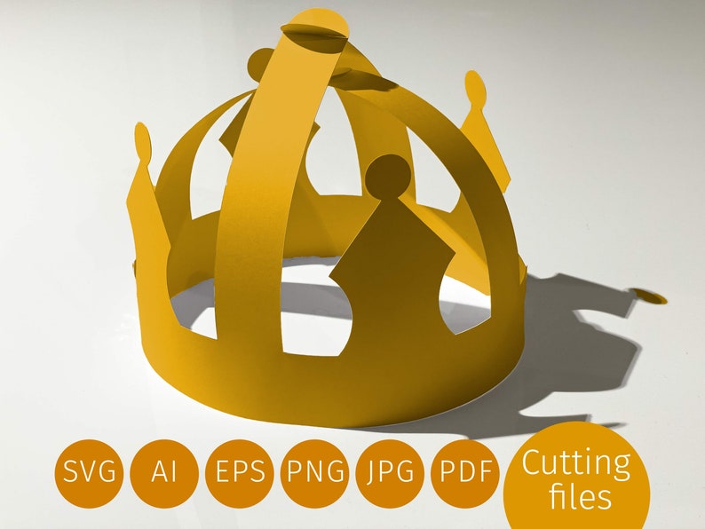 3D Crown - SVG File for Cutting Plotters Such as Cricut. Cut and Put ...