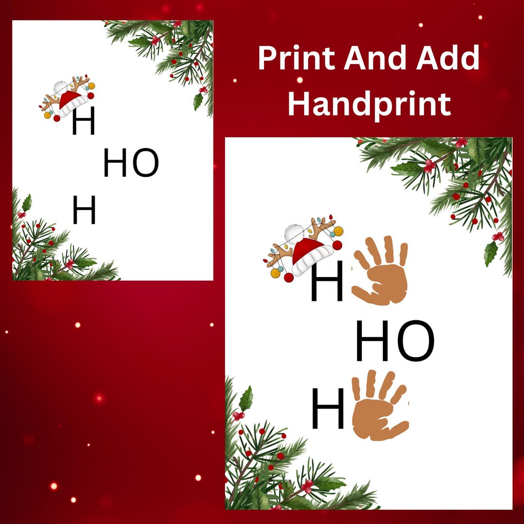 Christmas Handprint Craftho Ho Ho Handprint Footprint Arthomeschool ...