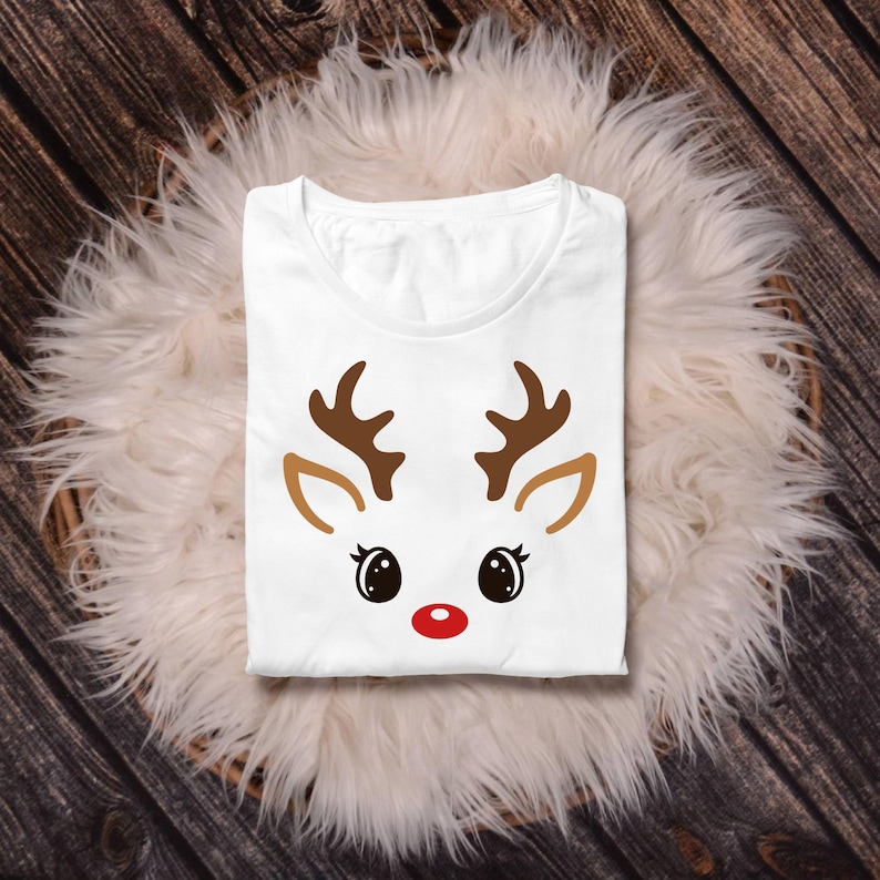 Christmas Reindeer Face SVG Girl Reindeer Svg Boy Reindeer Svg Reindeer ...