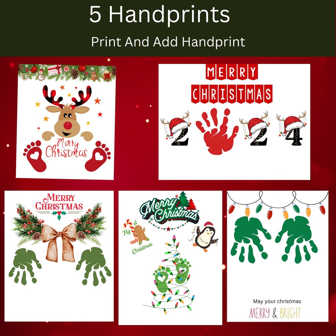 Christmas Handprint Footprint DIY Art Craft Bundle, Baby Toddler ...