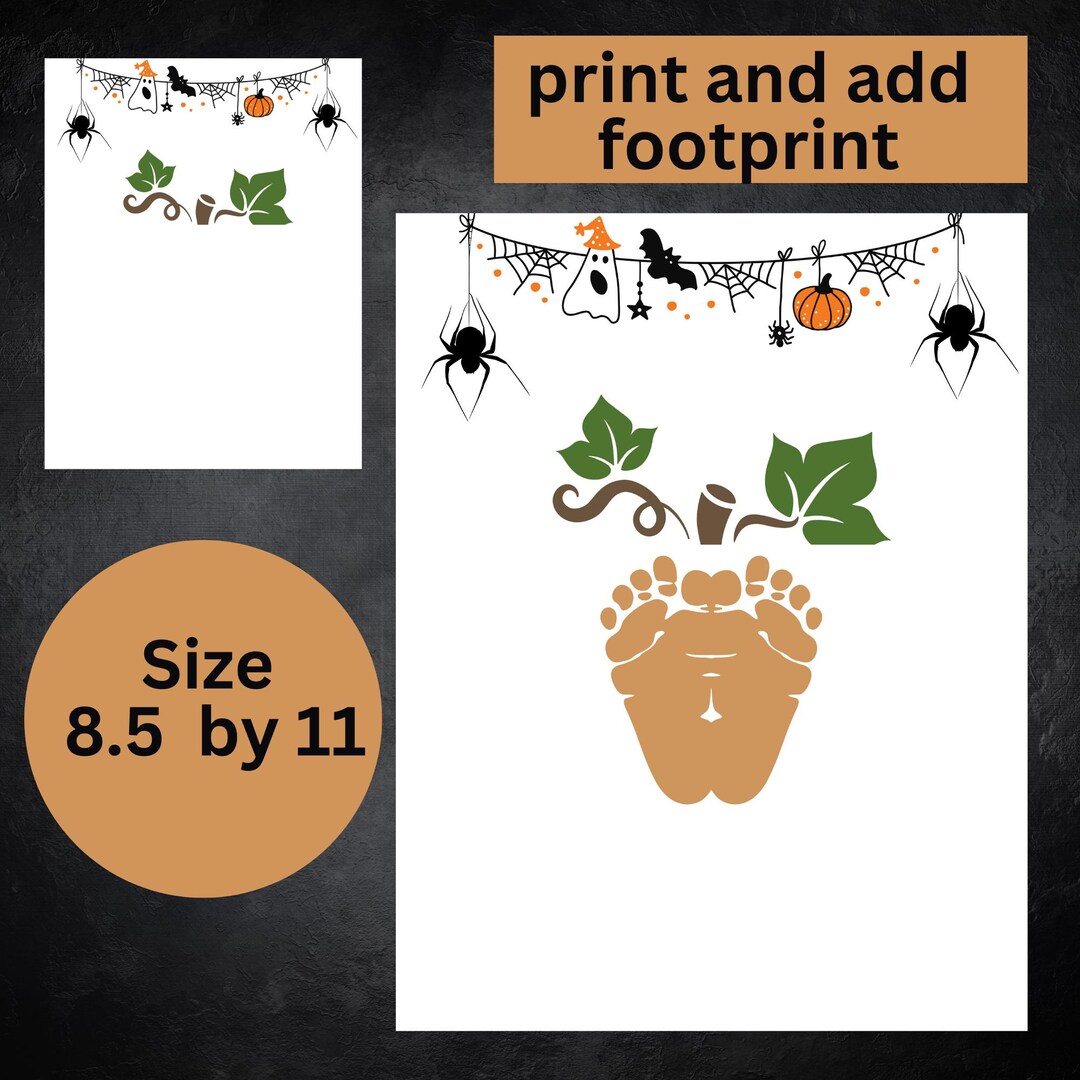 Pumpkin Baby Footprint Wall Art Foot Print Keepsakepreschool ...