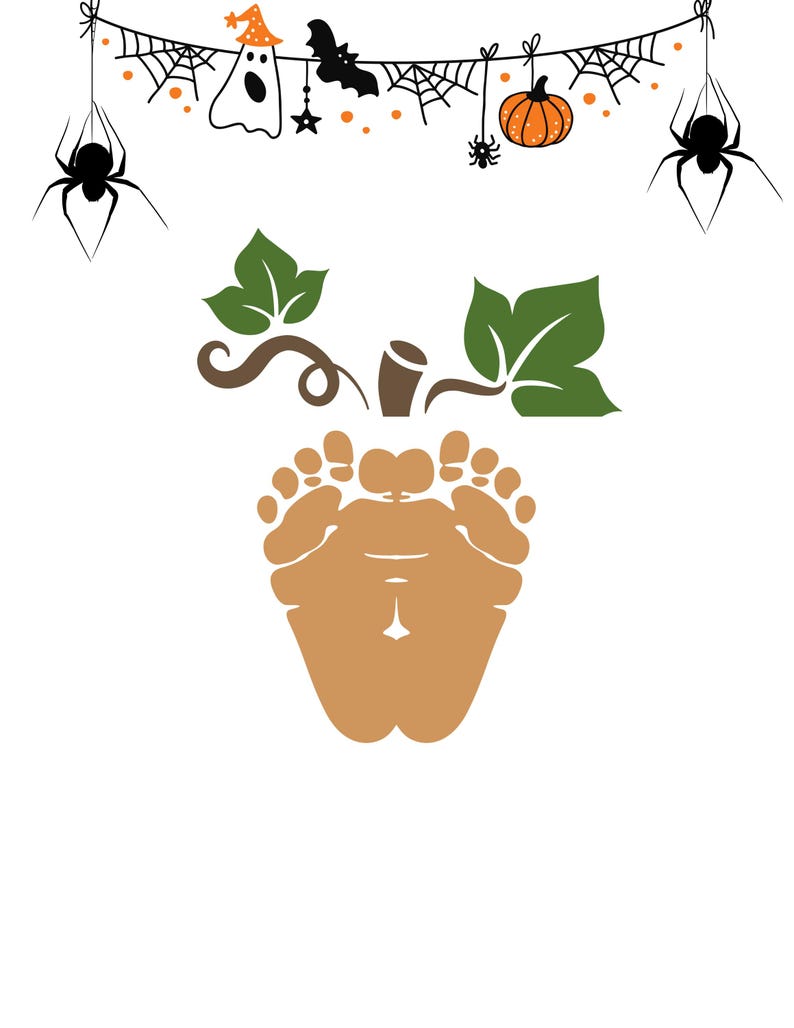 Pumpkin Baby Footprint Wall Art Foot Print Keepsakepreschool ...