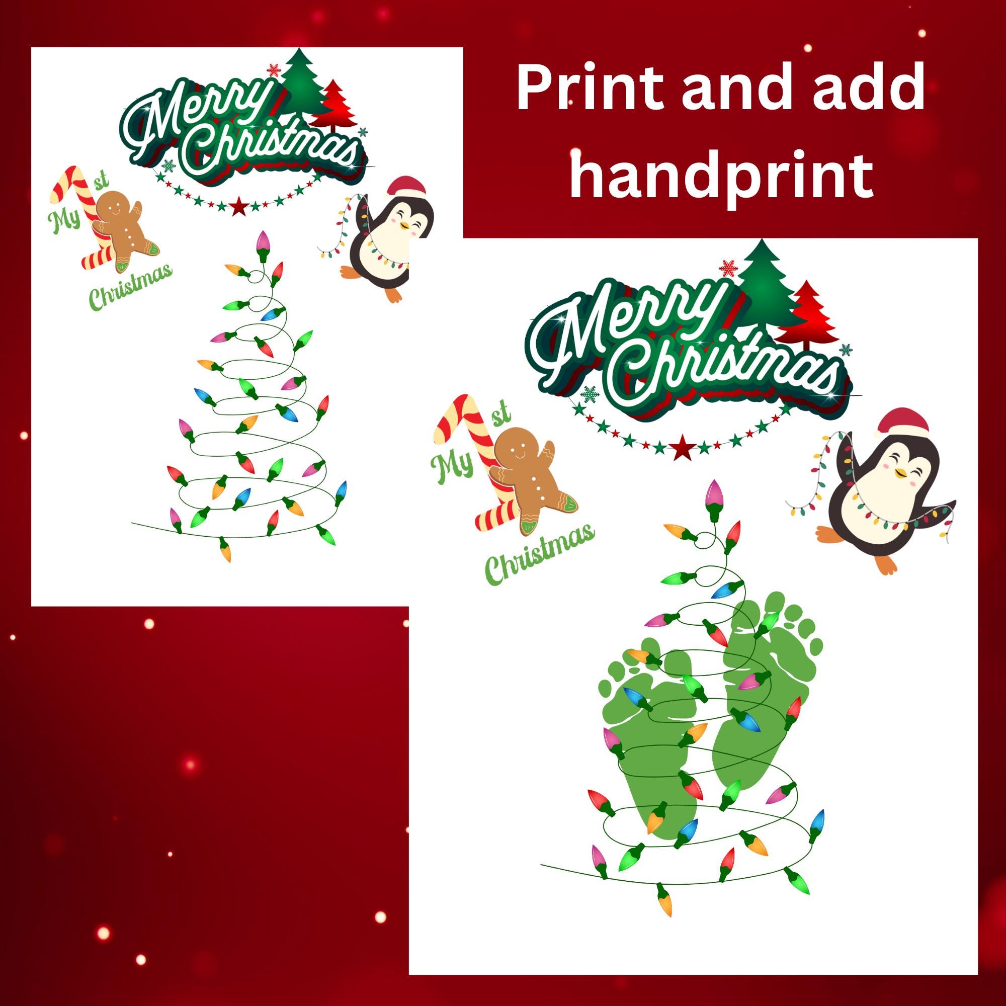 Merry Christmas Handprint Craftchristmas Tree Handprint ...
