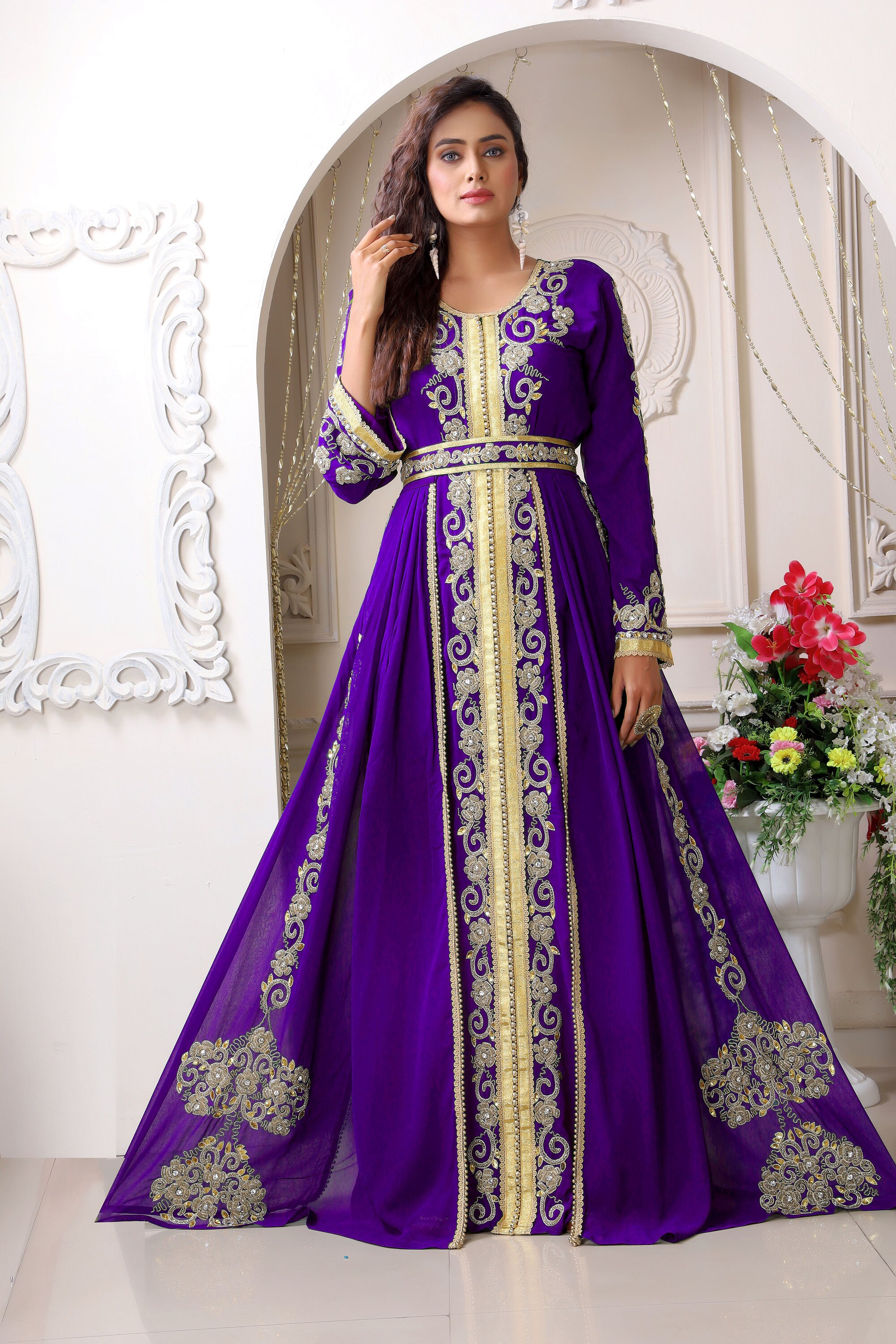 Dubai Moroccan Kaftan Islamic Takchita Kaftan Arabic Maxi - Etsy