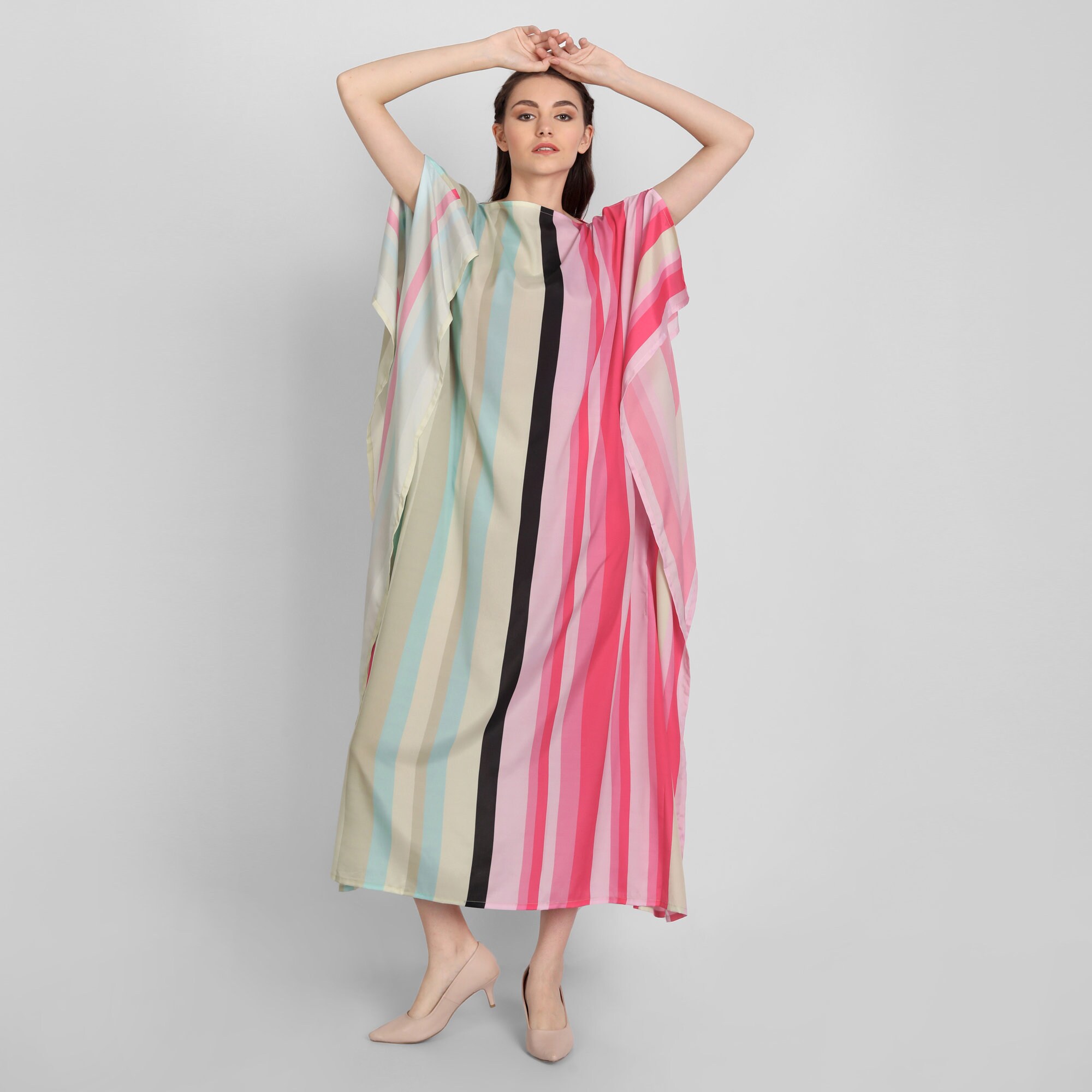 Women Striped Printed Beach Wear Kaftan Dress Printed Caftan - Etsy