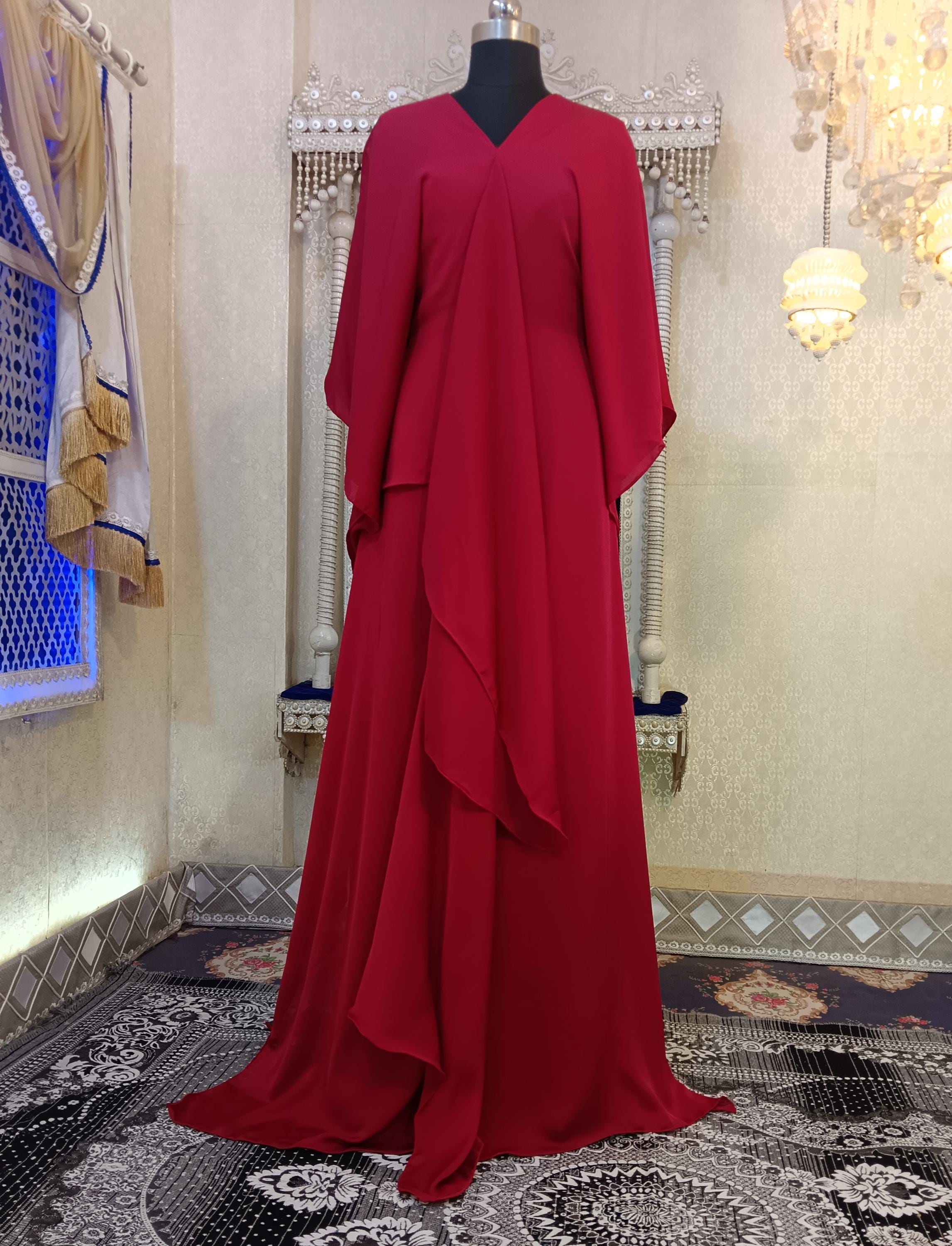 Maroon Islamic Kaftan: Arabic Style Wedding Takchita - Etsy