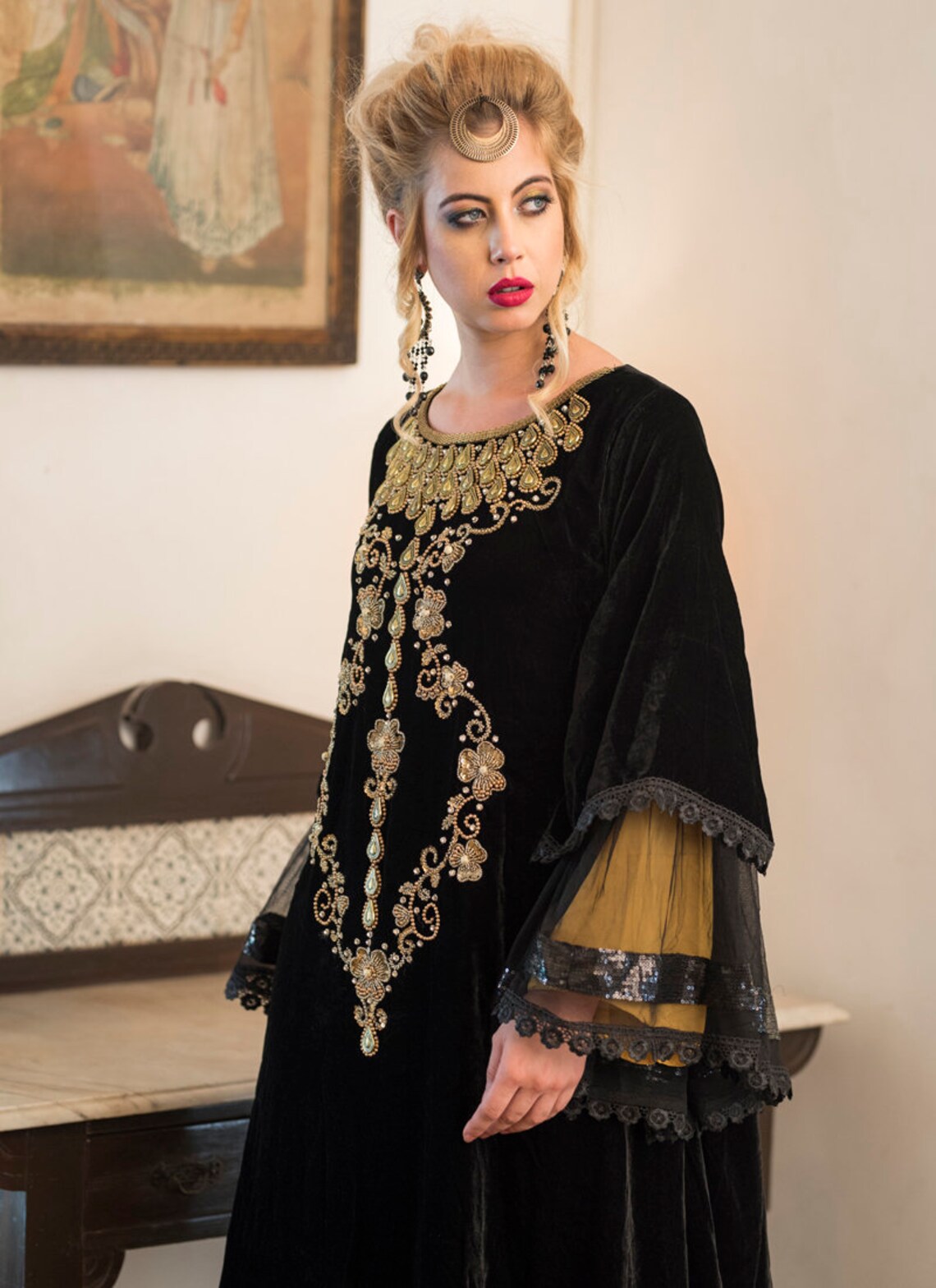 Black Color Dubai Fancy Islamic African Kaftan Evening Royal - Etsy