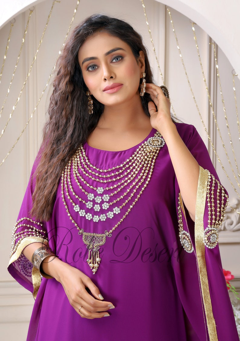 Purple Annd Gold Israeli Floor Length Designer Islamic Hand - Etsy