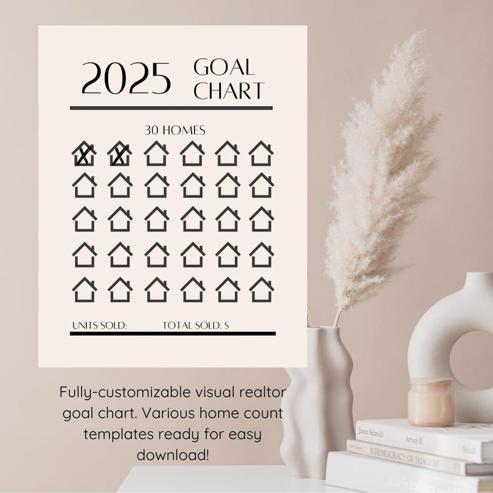 2025 Real Estate Goal Chart | Realtor Goals | Real Estate Template ...