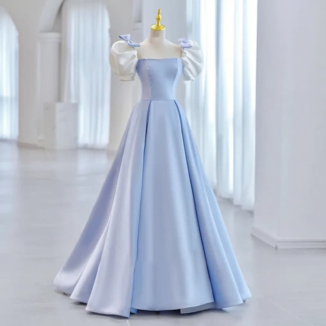 Cinderella Inspired Light Blue Satin Dress Adults - Etsy