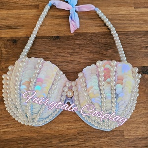 Ariel Little Mermaid Inspired Pearl Bra Top and Bikini - Etsy