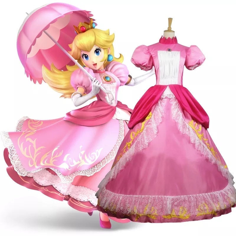 Princess Peach Costume Dress Adults Princess Costume Etsy