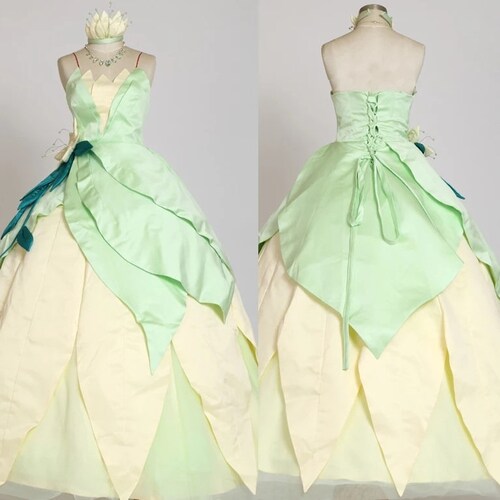 Embroidery Tiana Dress Princess and the Frog Cosplay Costume - Etsy