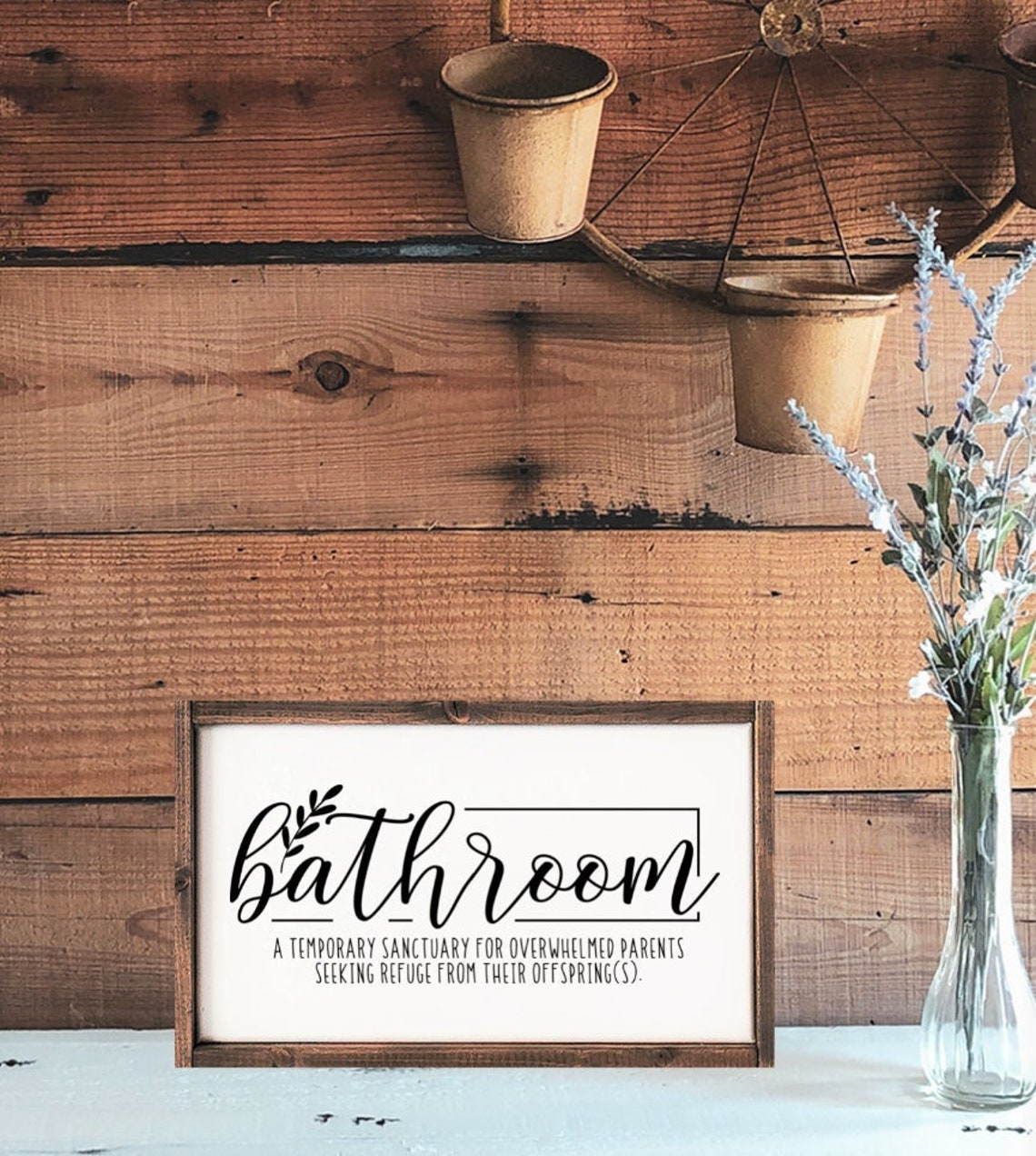 Framed Bathroom Sign Farmhouse Wall Décor Country Style Wall - Etsy