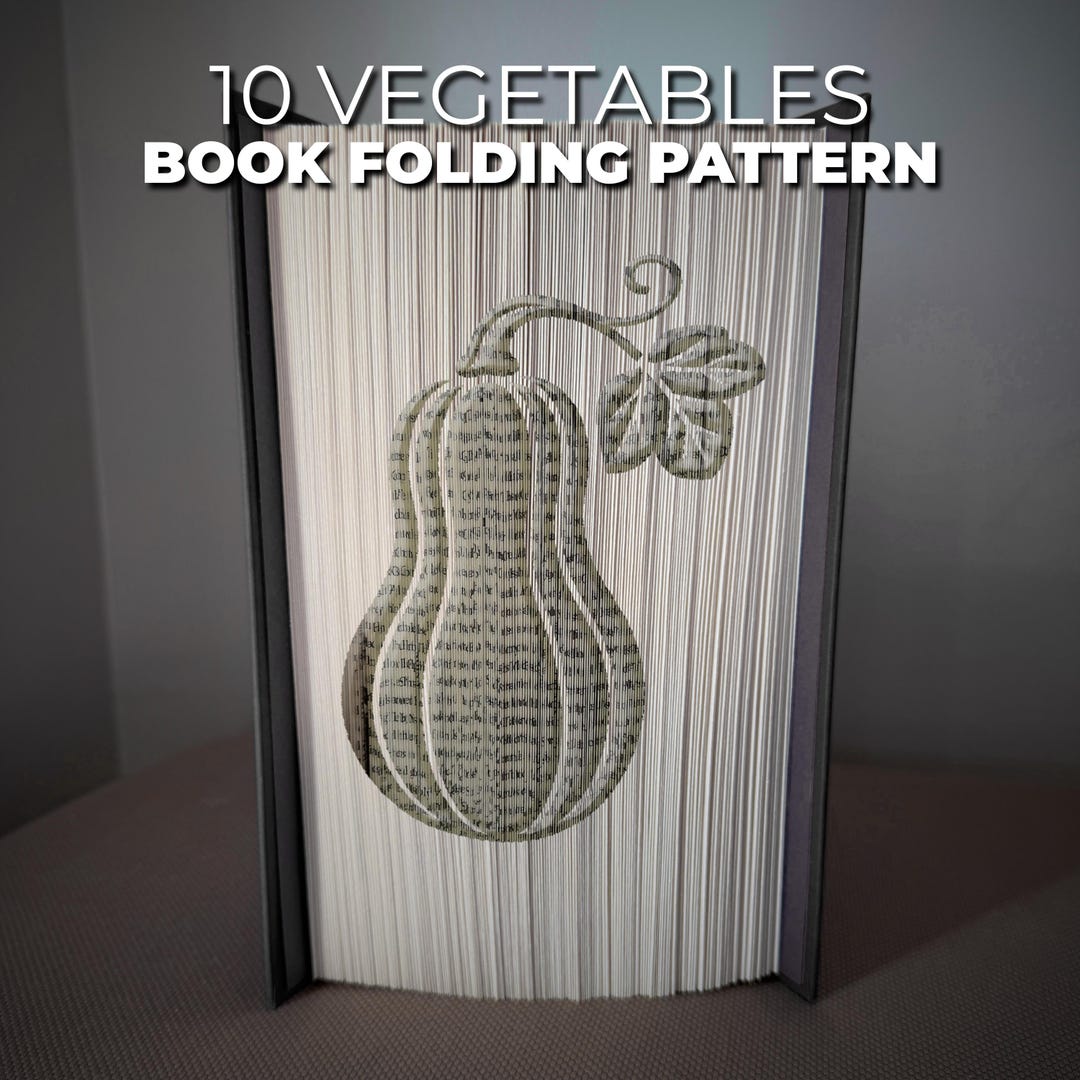 Squash Book Folding Pattern - Cut and Fold - 10 Vegetable Patterns - Etsy