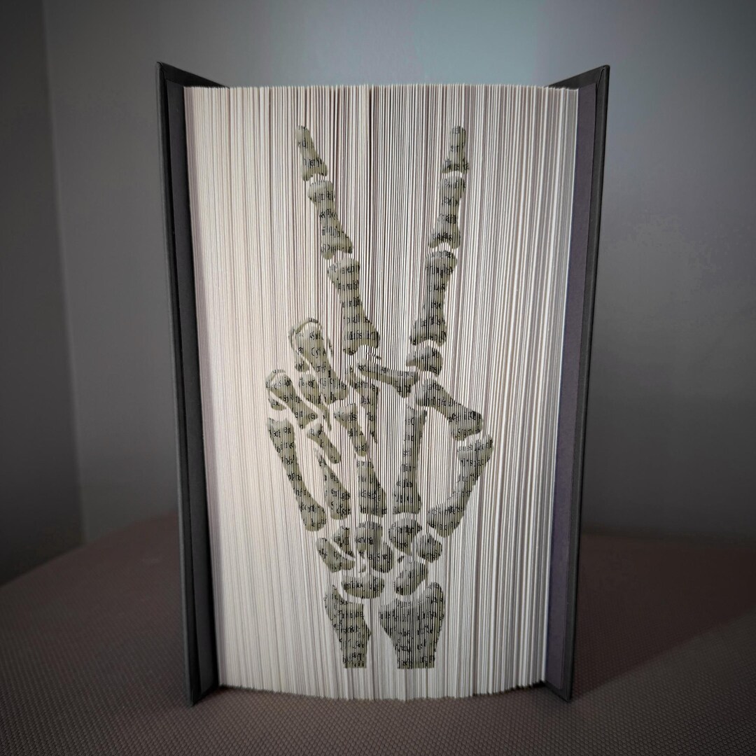 Bones Peace Sign Book Folding Pattern - Cut and Fold - Etsy