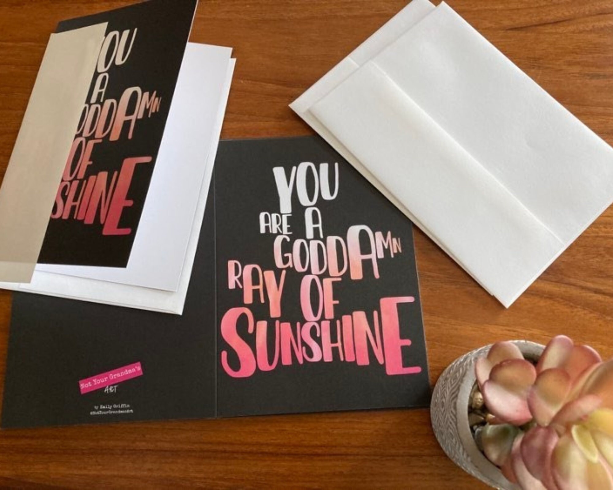 Set of 10 Honest Cards With Envelopes, You Are a Goddam* Ray of ...