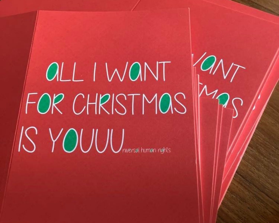 Set of 10 All I Want for Christmas is Youniversal HUMAN RIGHTS Cards ...