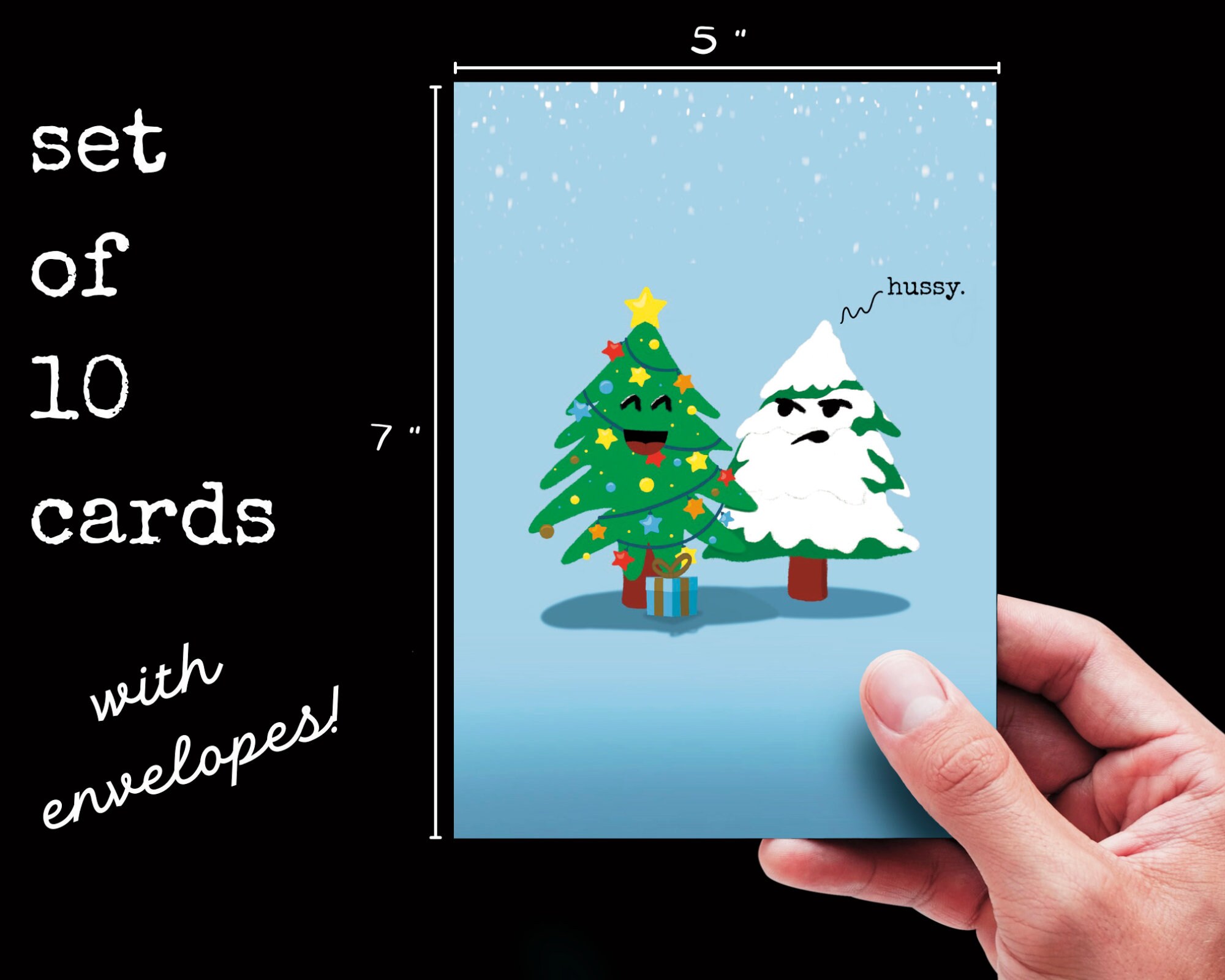 Set of 10 Funny Holiday Cards With Envelopes, Merry X-mas Pack for ...