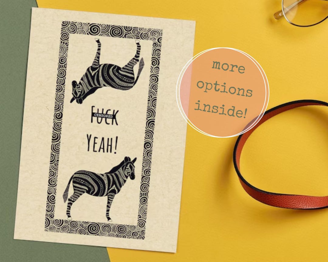 Choice of Set of 10 Funny Honest Cards With Envelopes, F**k Yeah / F**k ...